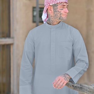 Mens Sky Blue Kuwaiti Thobe - Etsy
