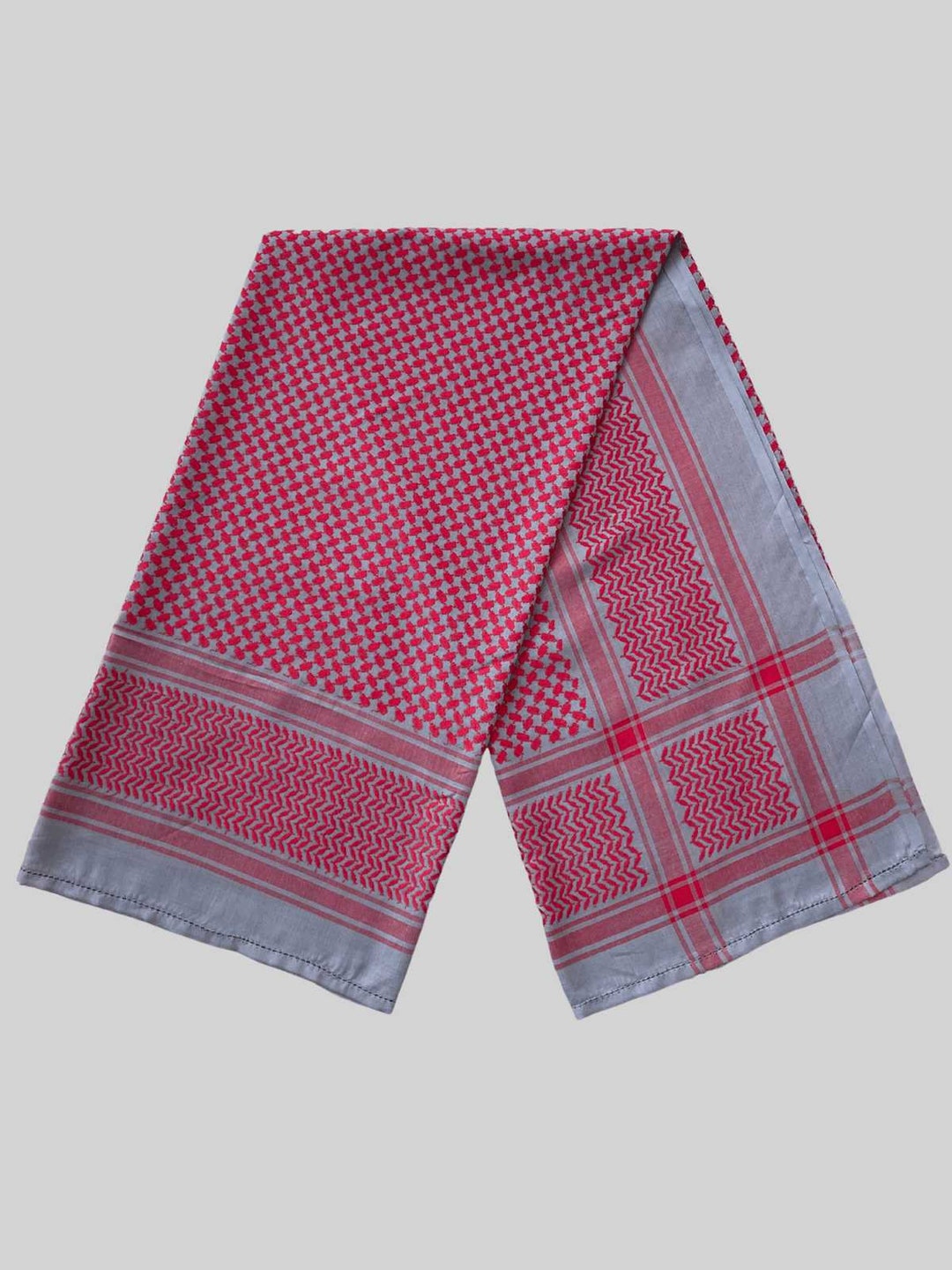 Red and Grey Keffiyeh Scarf Unisex Original Arab Scarf Saudi Arabian ...