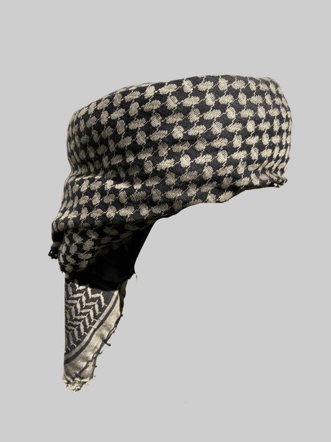 Mens Ready Black and Gold Arab Hat Shemagh Keffiyeh Wrap - Etsy