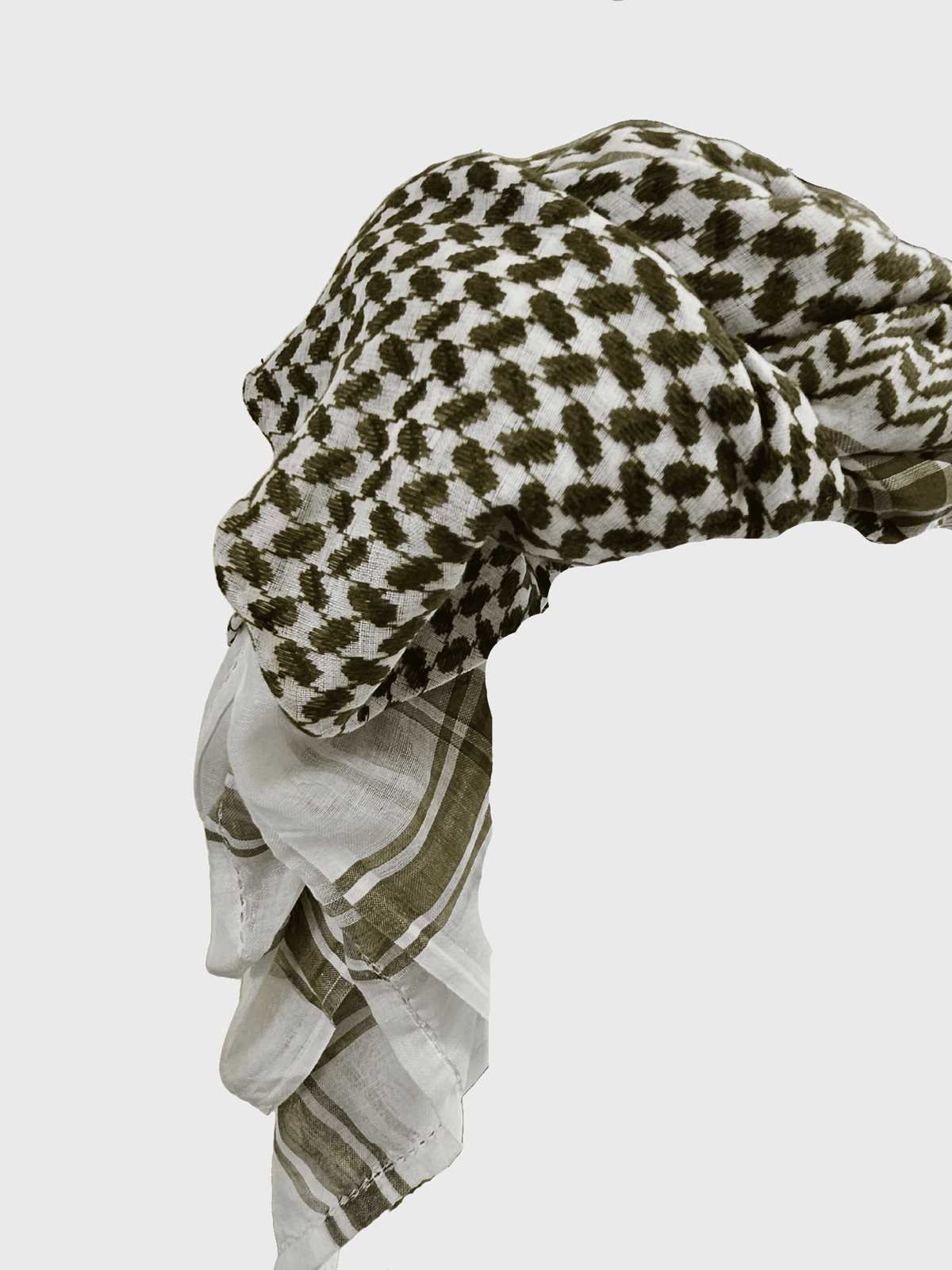 Mens Ready Made Olive Green & White Arab Hat Shemagh - Etsy