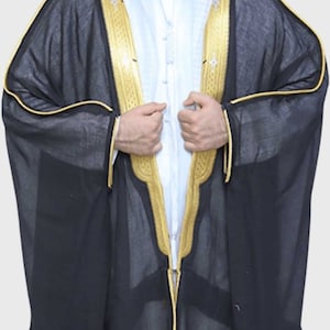 Mens Black Bisht arab Cloak - Etsy