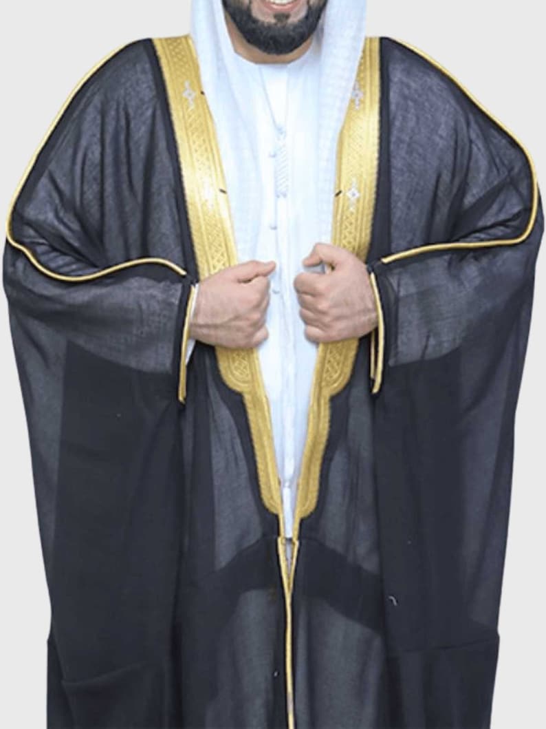Mens Black Bisht arab Cloak - Etsy
