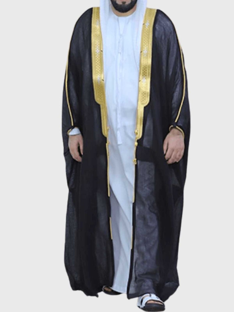 Mens Black Bisht arab Cloak - Etsy
