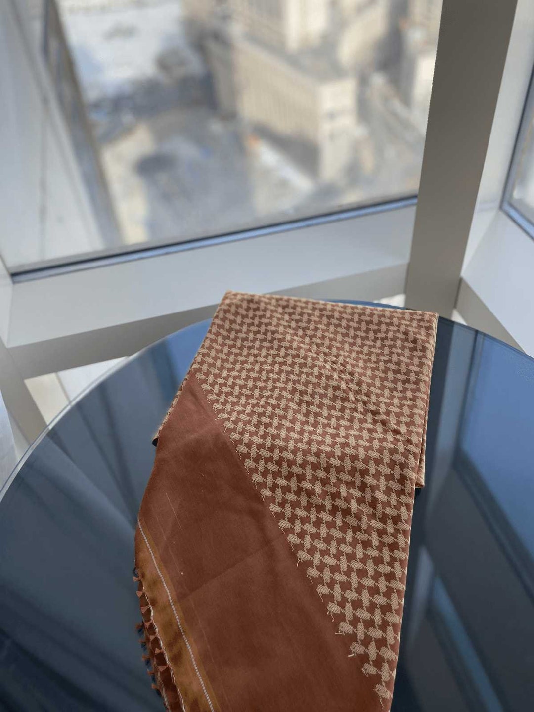 Unisex Bronze and Caramel Keffiyeh Scarf Original Arab Scarf Saudi ...