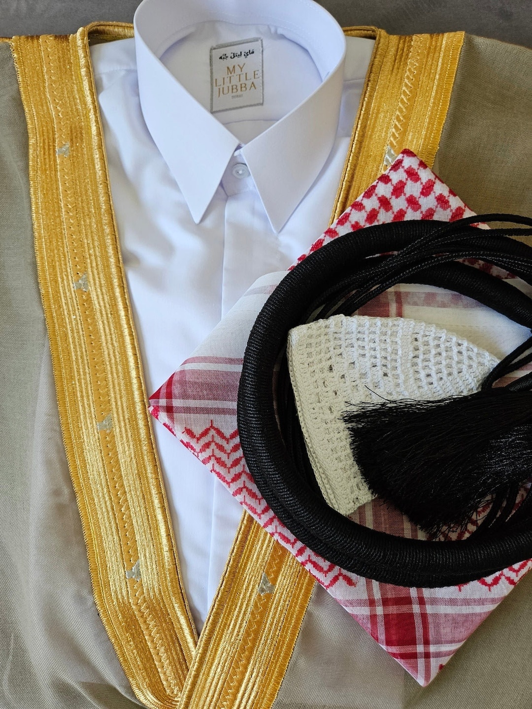 Mens Qatari Thobe 5 Pcs Set (red Shemagh) - Etsy