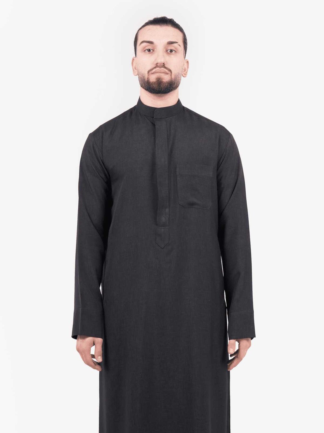 Mens Black Semiramis Kuwaiti Thobes Jubbah Jubba Thawb Kandora ...