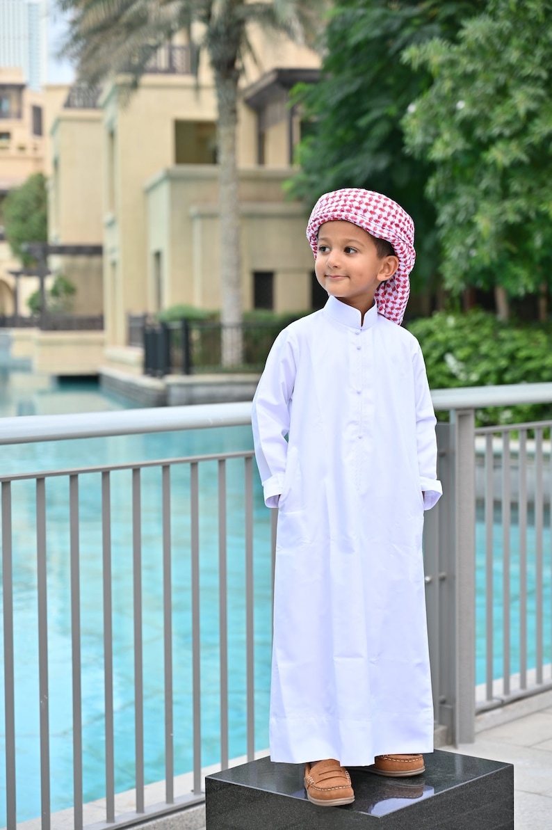 White Bahraini Baby Jubba Thobes Jubbah Jubba Thawb Kandora Dishdasha Jalabiya Kaftan Qamis Mens ...
