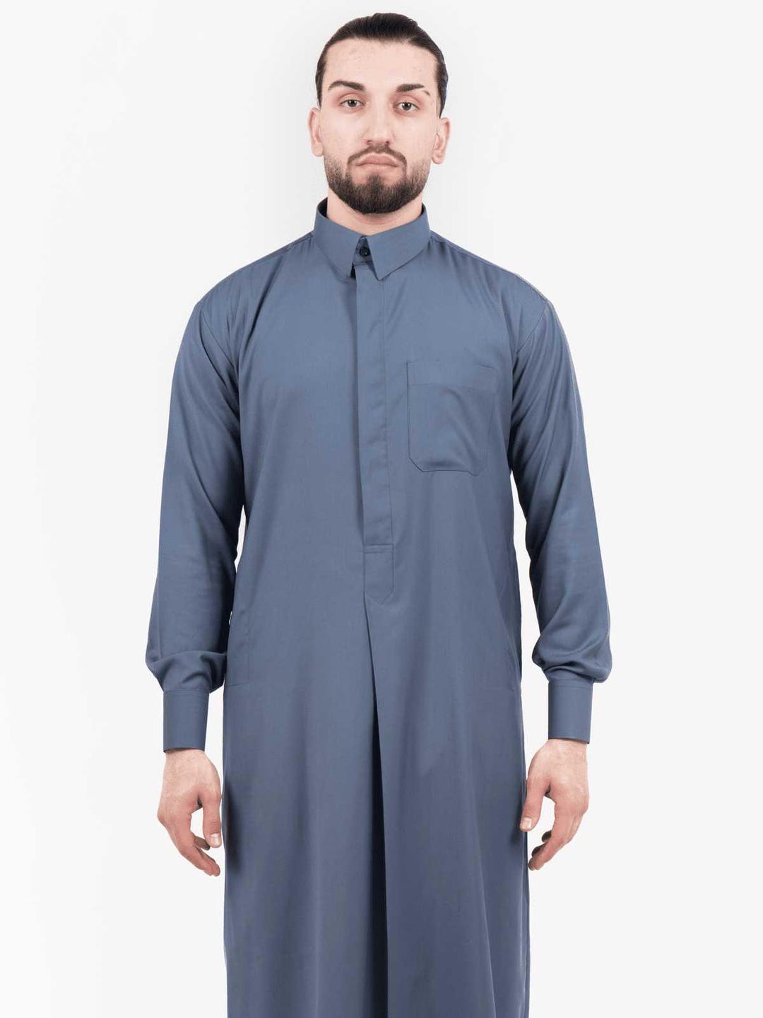 Mens Pastel Blue Qatari Wool Mix Thobes Jubbah Jubba Thawb Kandora ...