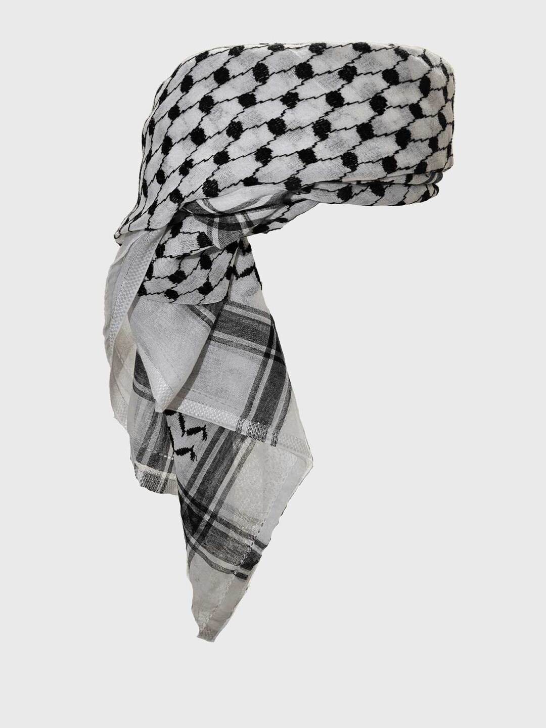 Mens Ready Made Black & White Arab Hat Shemagh Keffiyeh - Etsy