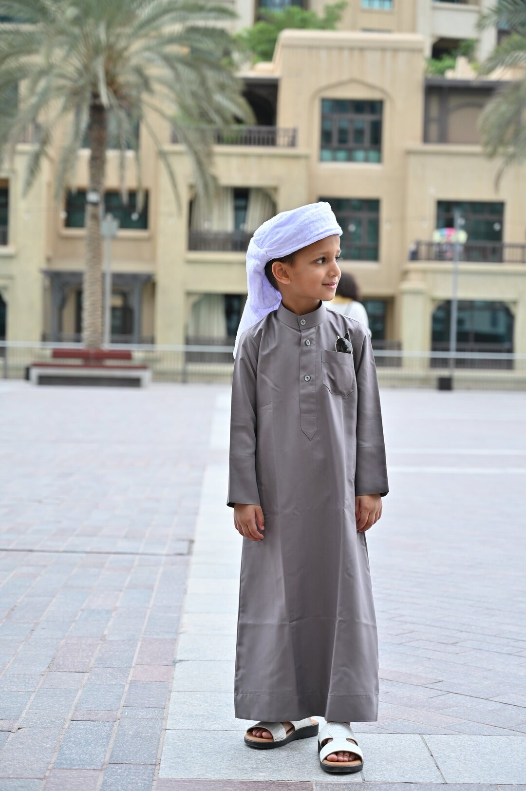 Grey Kuwaiti Baby Jubba Thobes Jubbah Jubba Thawb Kandora Dishdasha Jalabiya Kaftan Qamis Mens ...
