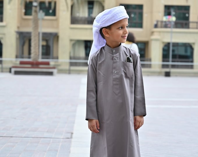 Grey Kuwaiti Baby Jubba Thobes Jubbah Jubba Thawb Kandora Dishdasha ...