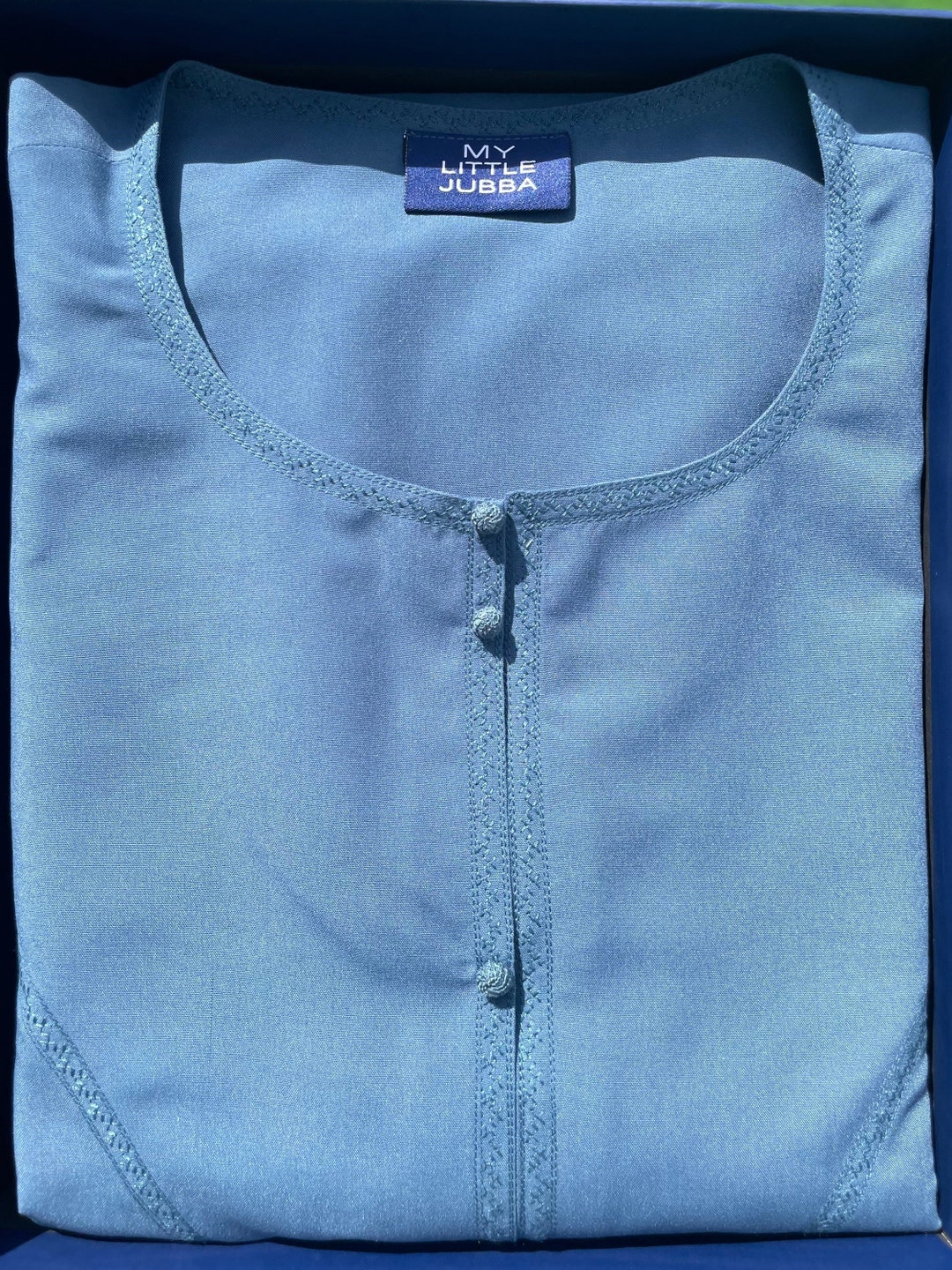 Mens Ice Blue Omani Short Sleeve Thobes Jubbah Jubba Thawb Kandora ...