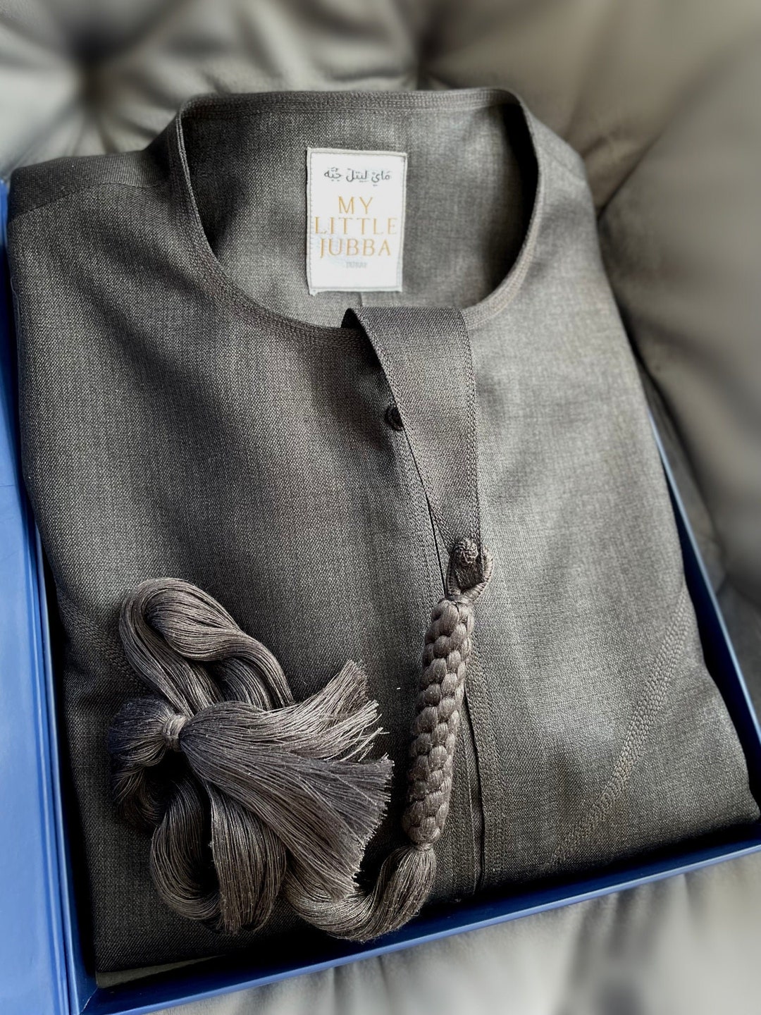 Charcoal Emirati Boys Wool Mix Thobes Jubbah Jubba Thawb Kandora ...