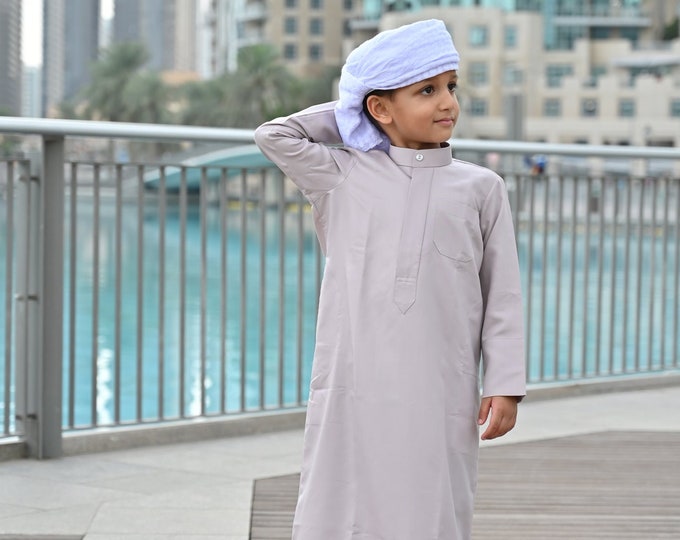 Light Grey Kuwaiti Boys Jubba Thobes Jubbah Jubba Thawb Kandora ...