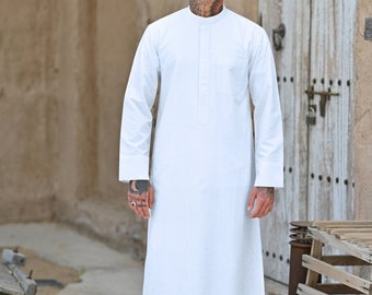 Mens Grey Emirati Thobes Jubbah Jubba Thawb Kandora Dishdasha Jalabiya ...