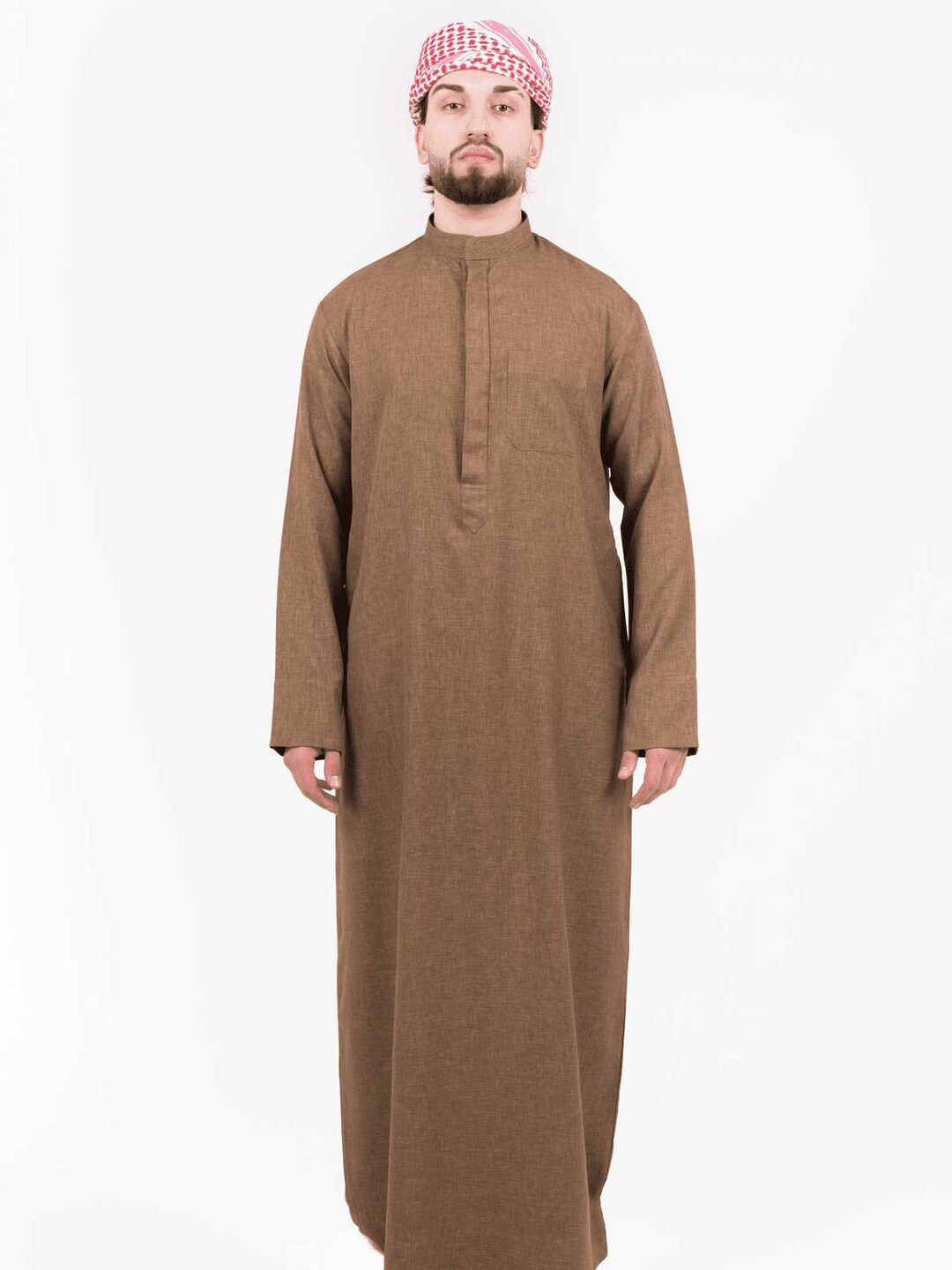 Mens Brown Semiramis Kuwaiti Thobes Jubbah Jubba Thawb Kandora ...