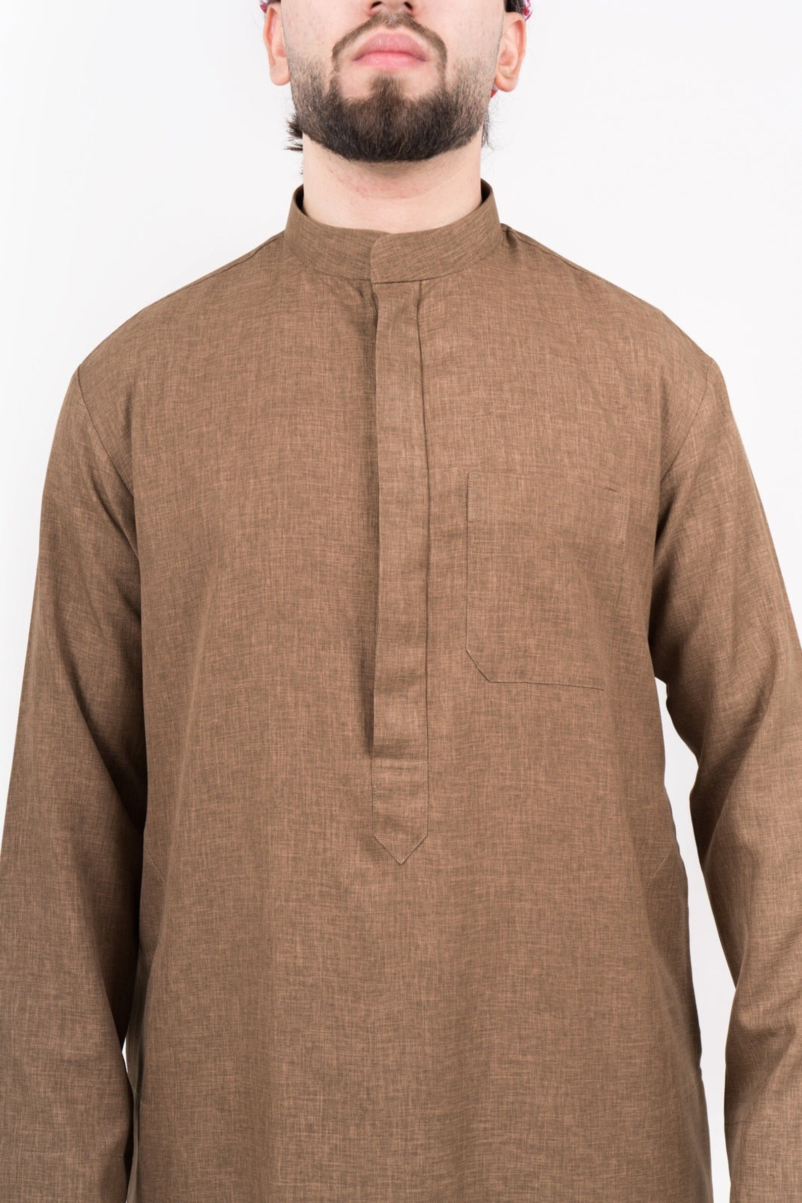 Mens Brown Semiramis Kuwaiti Thobes Jubbah Jubba Thawb Kandora ...