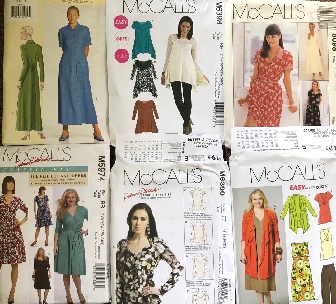6 Envelopes Mccalls Sewing Pattern Clothes Vintage Collectible 8098 ...