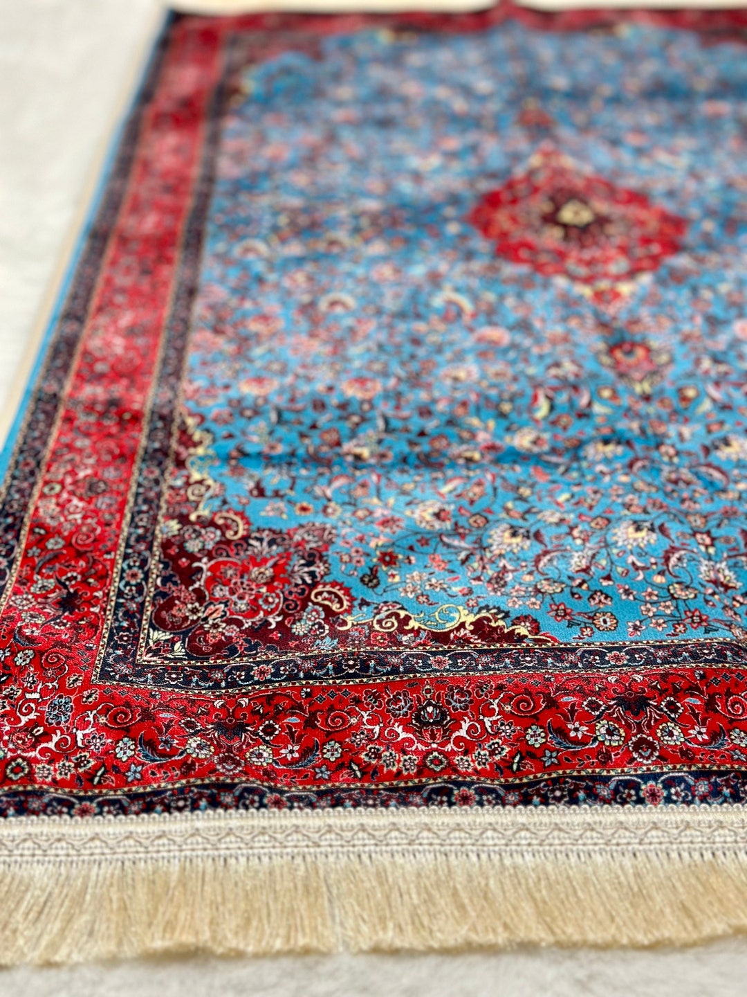 Prayer Mat Blue Prayer Rug Islamic Gift Mother Days Gift Ramadan Gift ...