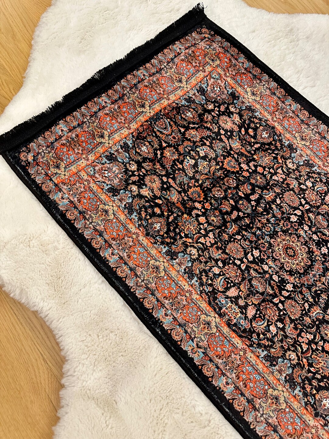 Sajjada Rug,prayer Rug,prayer Mat,soft Prayer Mat,black Prayer Rug ...