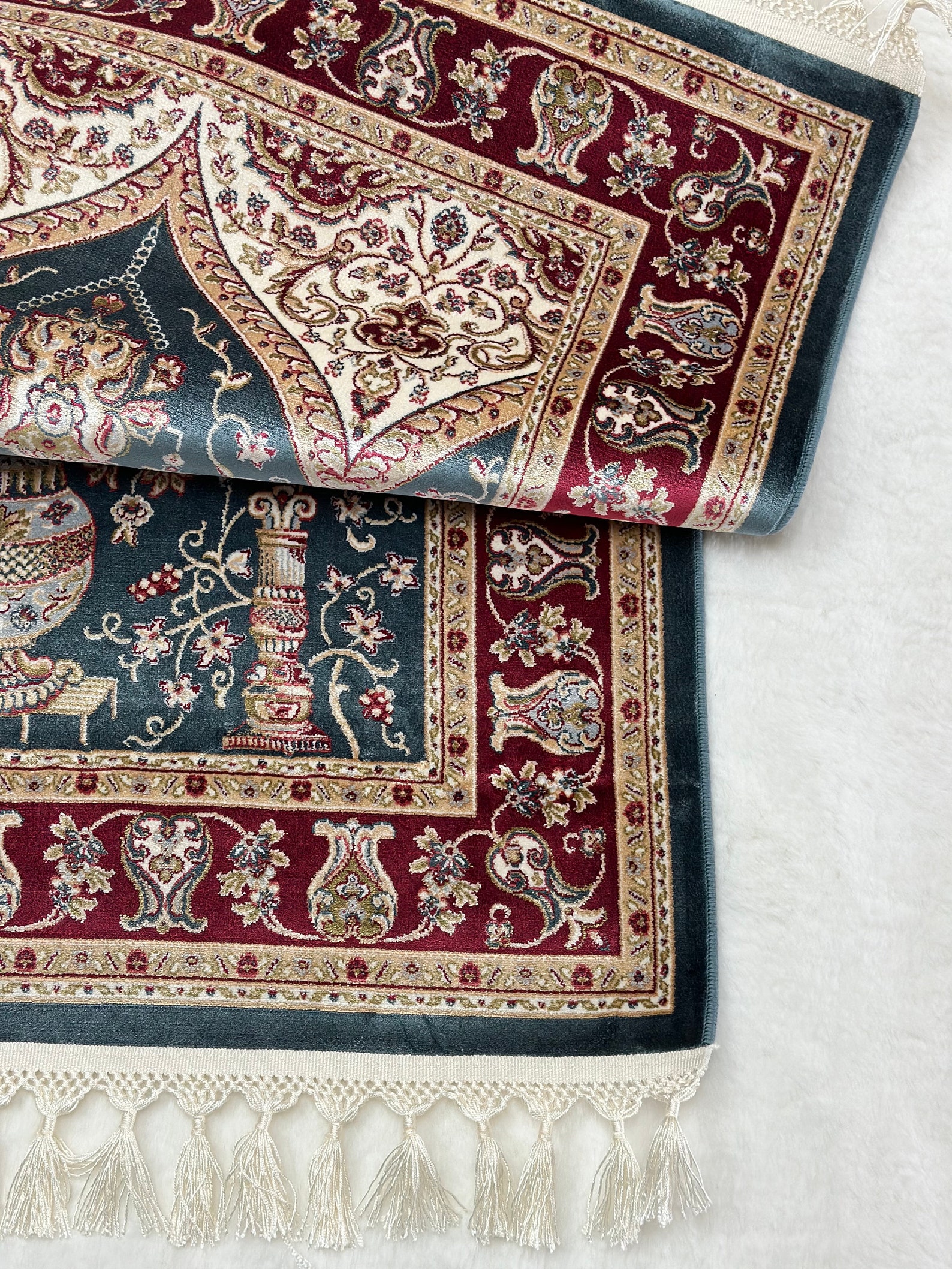 Premium Silk Bamboo Luxury Thick Mussalah Salat Prayer Mat Rug Non Slip ...