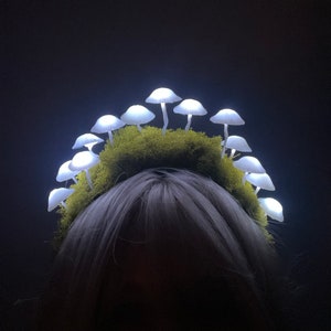 Glowing Mushroom Fairy Crown - Halloween Rave Headpiece - Woodland ...