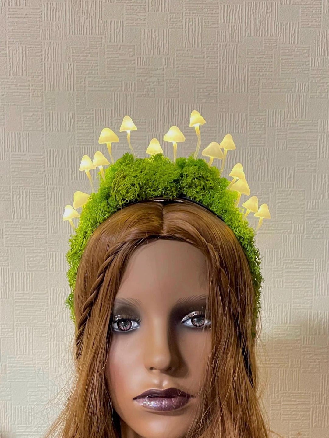 Glowing Mushroom Crown: Handmade Moss Fairy Headband - Etsy