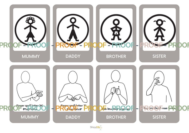 Makaton | Flashcards Symbols & Matching Signs | Topic: FAMILY [EYFS ...