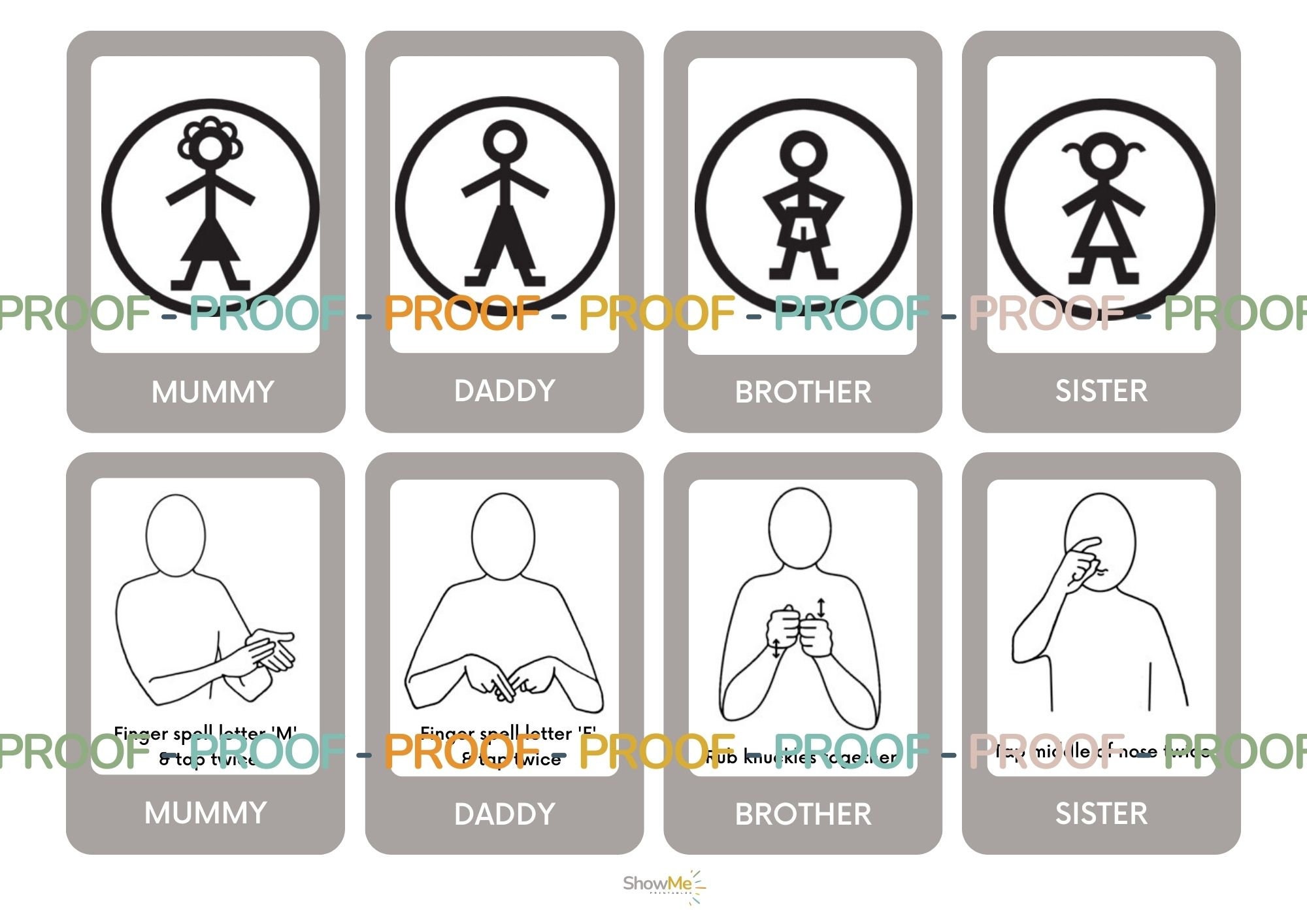 Makaton | Flashcards Symbols & Matching Signs | Topic: FAMILY [EYFS/ KS1/ SEN] - Etsy