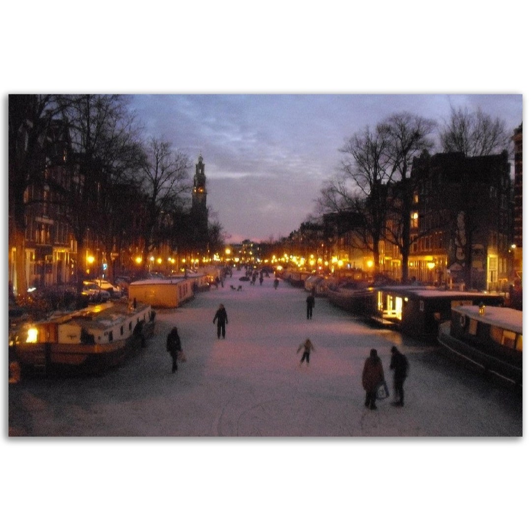 Frozen Canal Amsterdam - Etsy