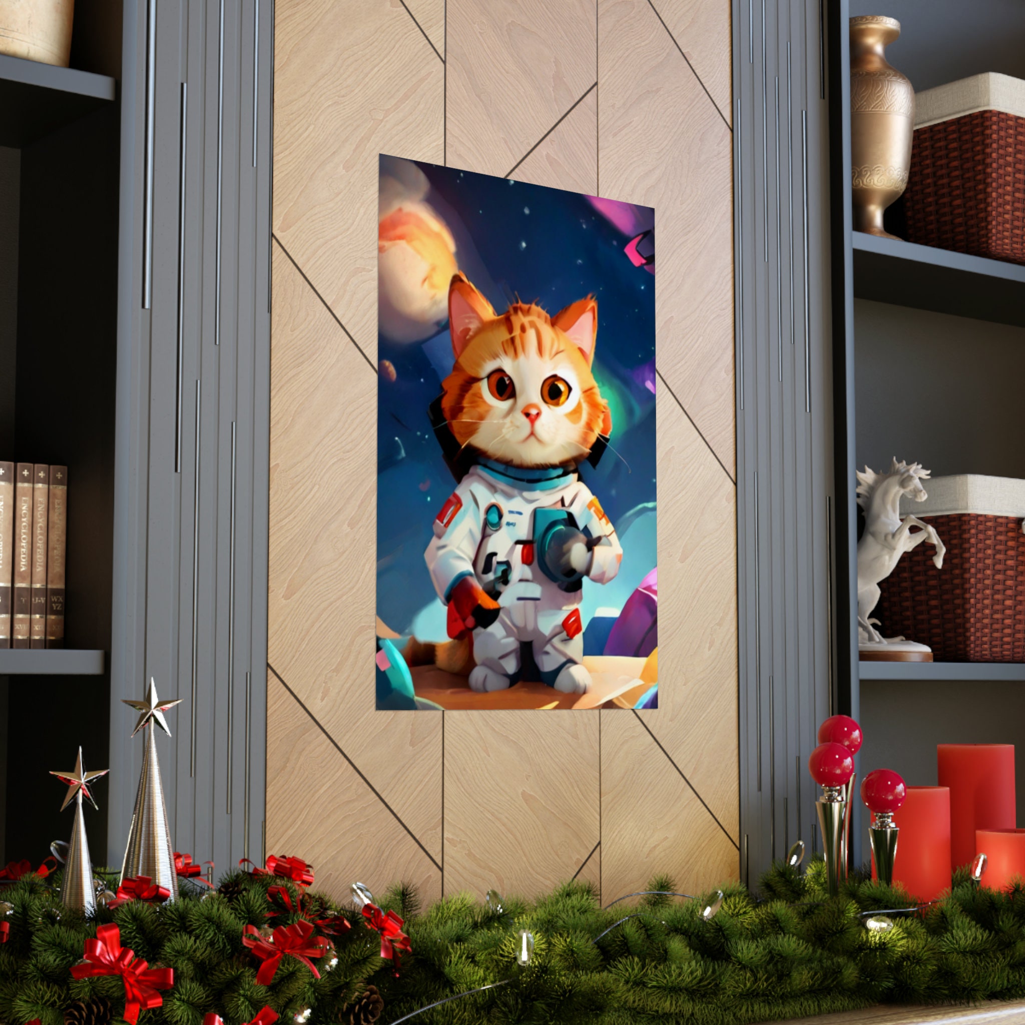 Space Cat Poster - Etsy