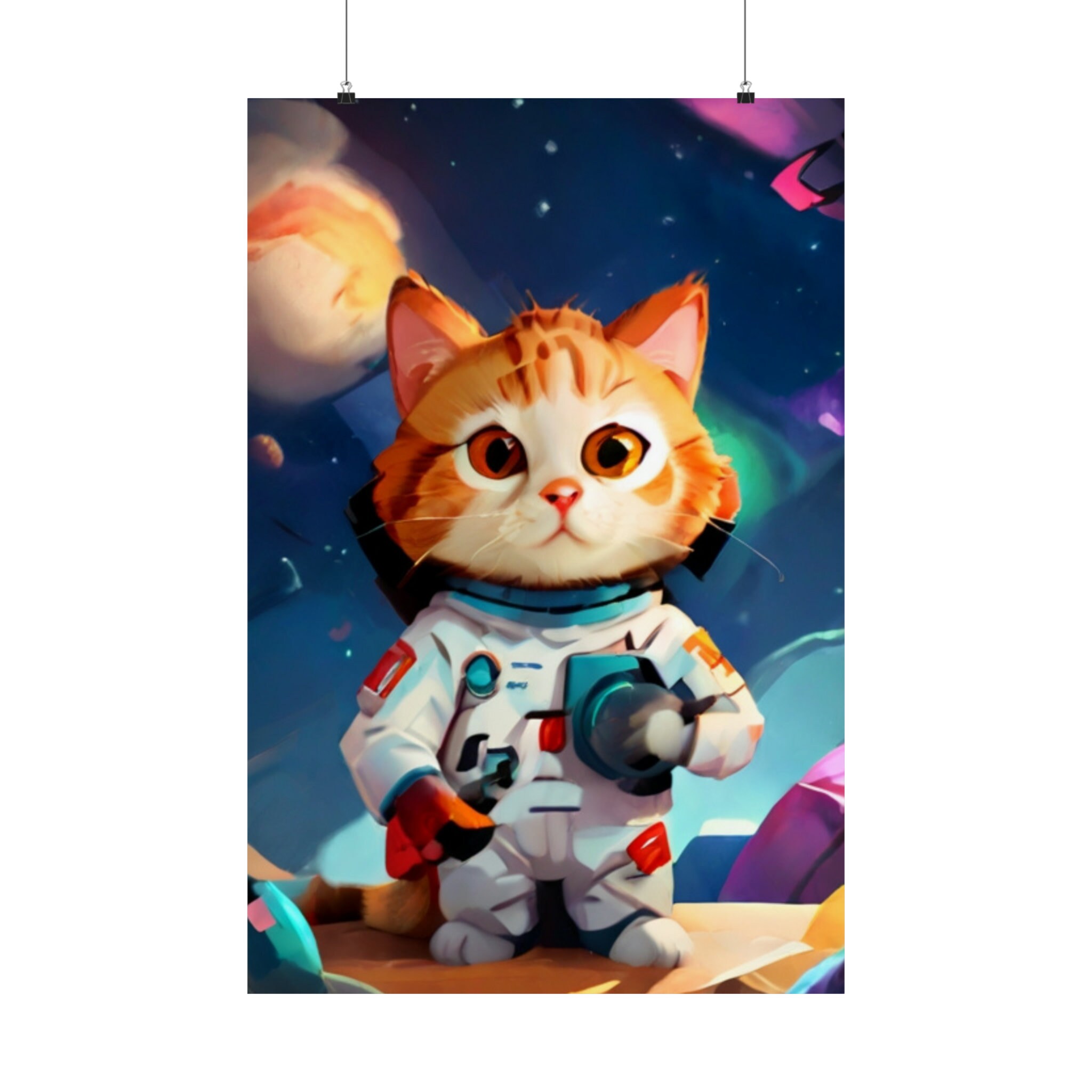 Space Cat Poster - Etsy