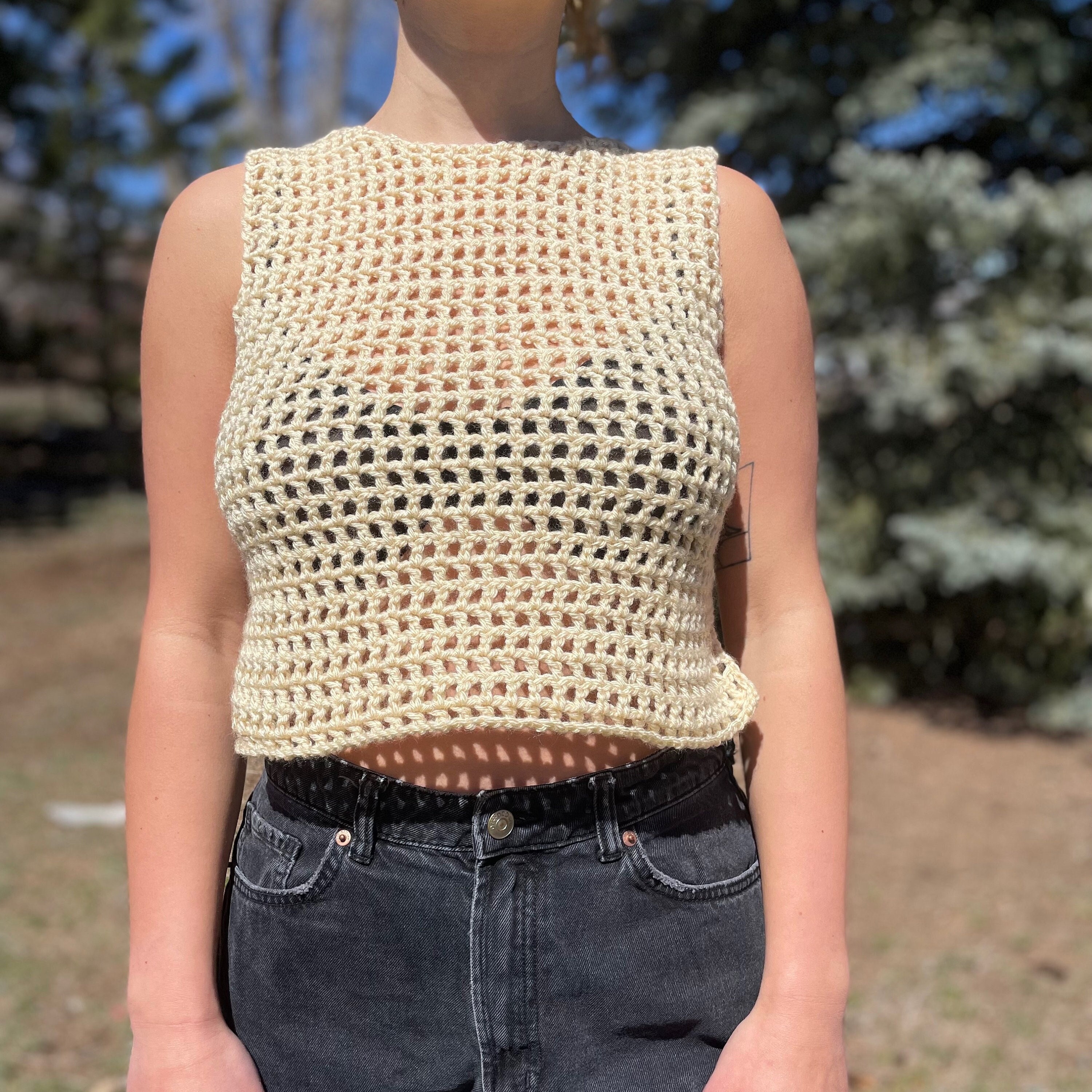Boxy Mesh Tank Crochet Pattern - Etsy