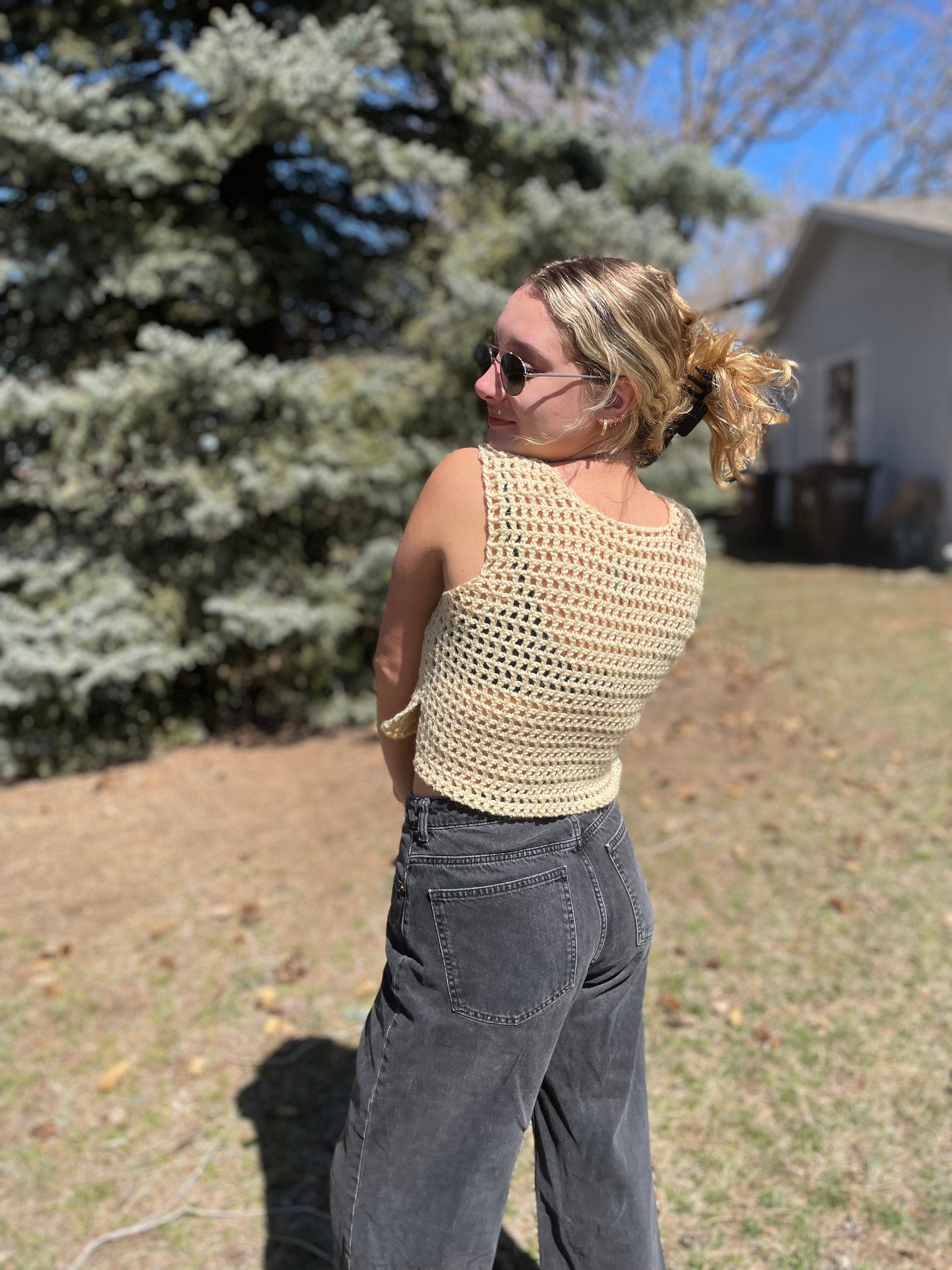 Boxy Mesh Tank Crochet Pattern - Etsy