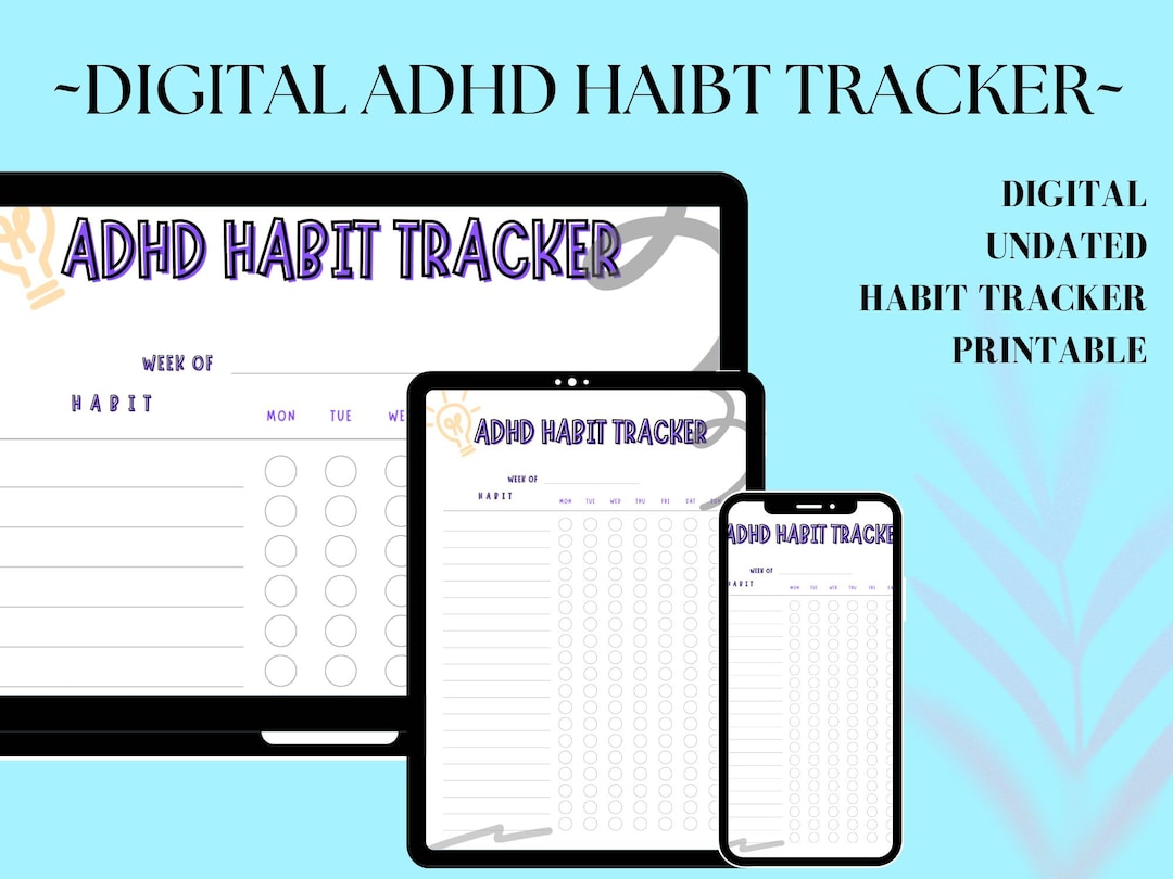 ADHD Habit Tracker Daily Habit Tracker Routine Tracking Digital ...