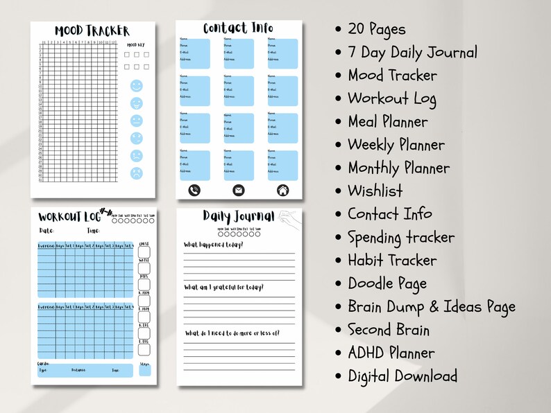 Digital Adhd Planner Undated Planner Daily Adhd Planner Printable ...