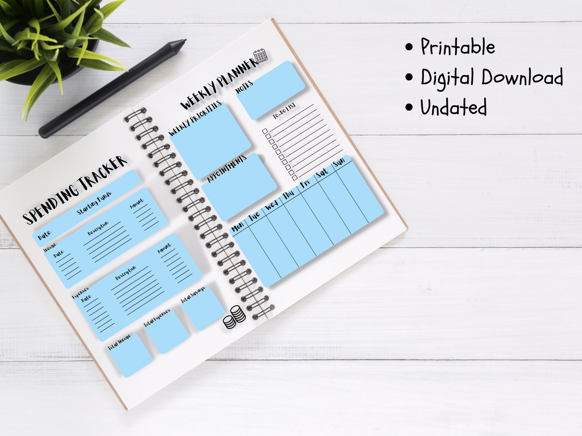 Digital Adhd Planner Undated Planner Daily Adhd Planner Printable ...