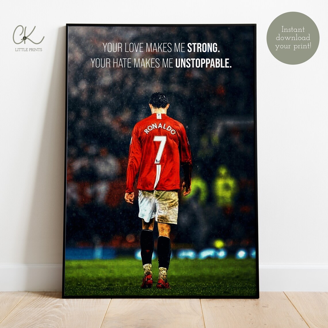 Cristiano Ronaldo Poster | Portrait | Printable | Instant | Football ...