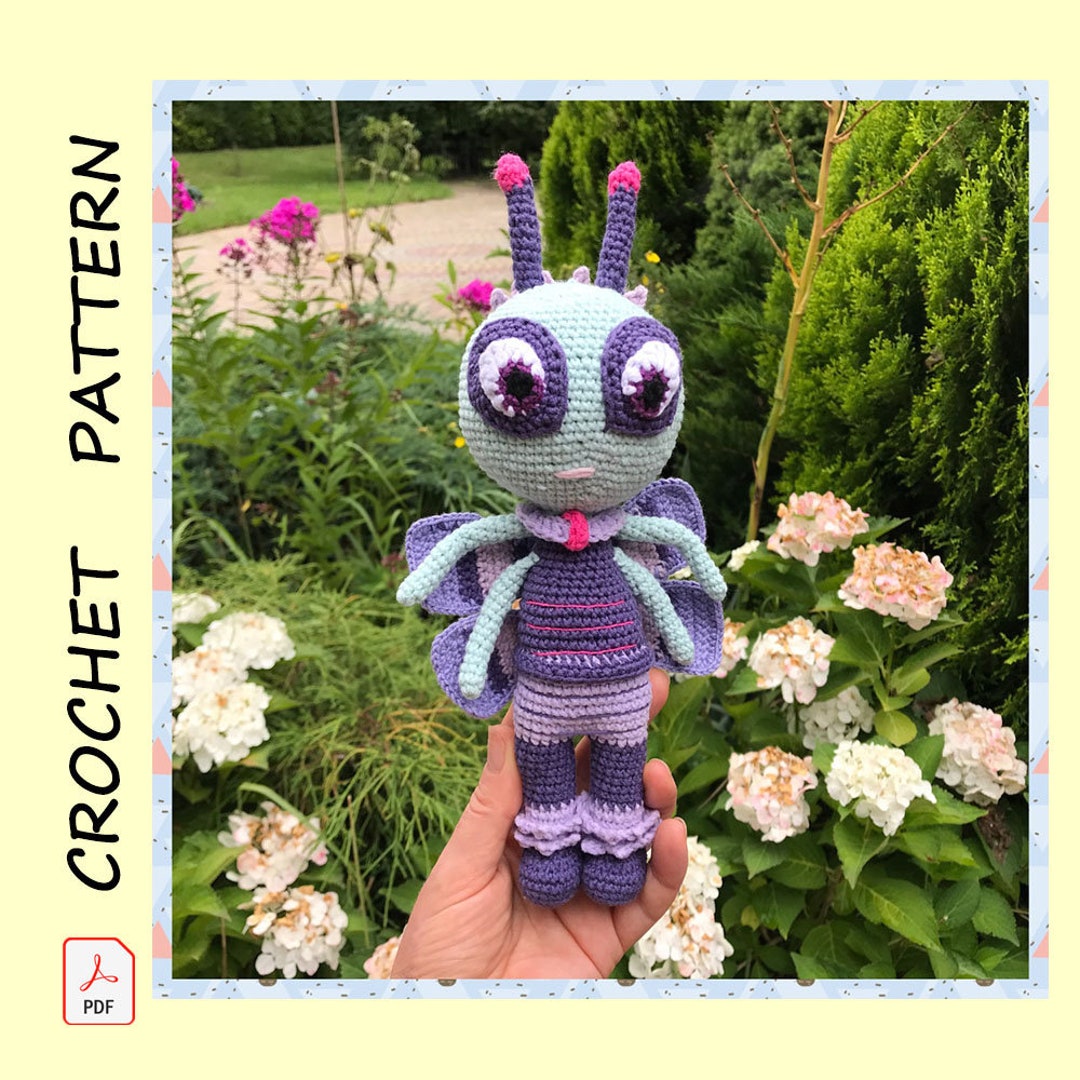 Motsuki Crocheted Pattern Inspired PJ Masks Plushie Mole Doll Butterfly ...