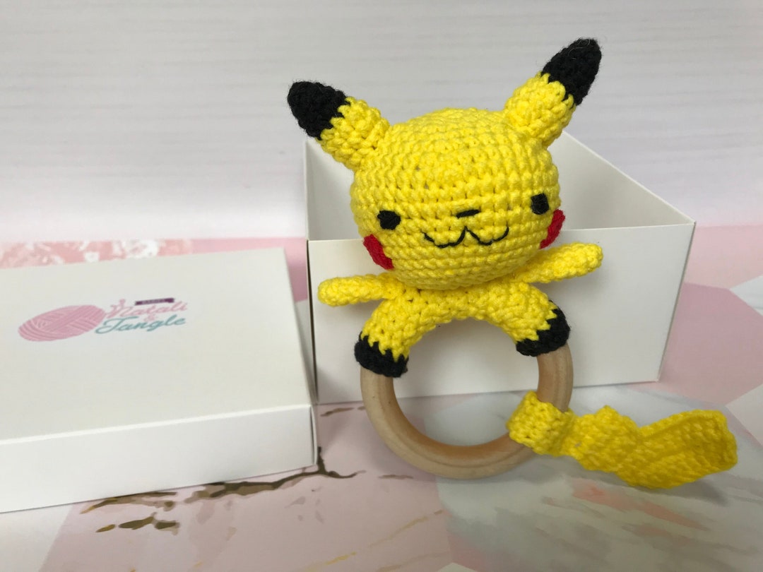 Pokemon Pikachu Crochet Baby Rattle Inspired Pokeball Amigurumi Doll ...