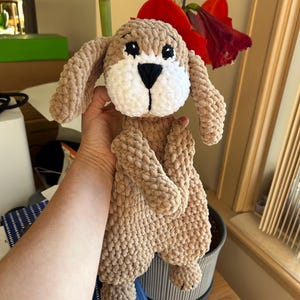 Custom Crochet Puppy Lovey Snuggler Woobie Blanket Animal Comforter ...