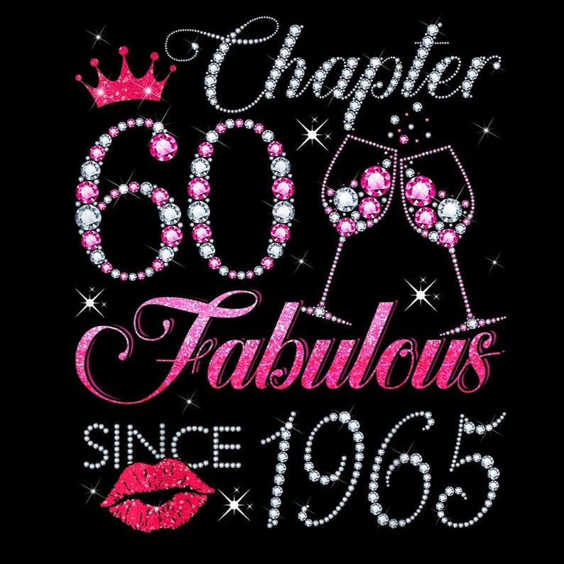 Chapter 50 Fabulous Since 1975, 50th Birthday PNG for Women, Rhinestone Bling Crown and Wine ...