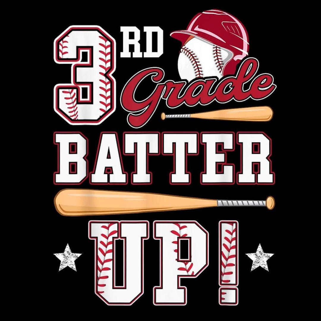 3rd Grade Batter up PNG, Third Grade Baseball, Back to School, First ...