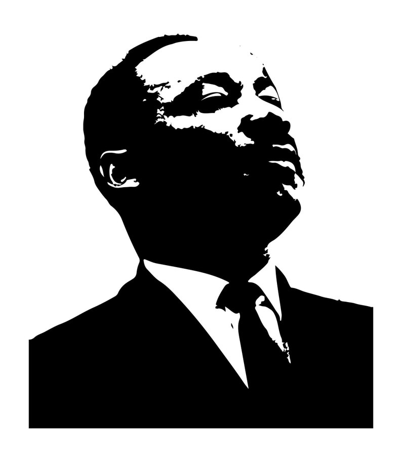 Martin Luther King Digital Stencil PNG, MLK Clipart for Black History ...