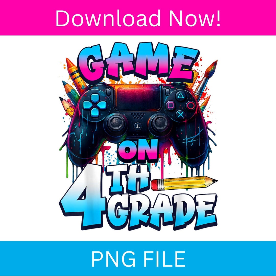 Game on 4th Grade PNG, Video Game Controller Back to School, Gaming ...