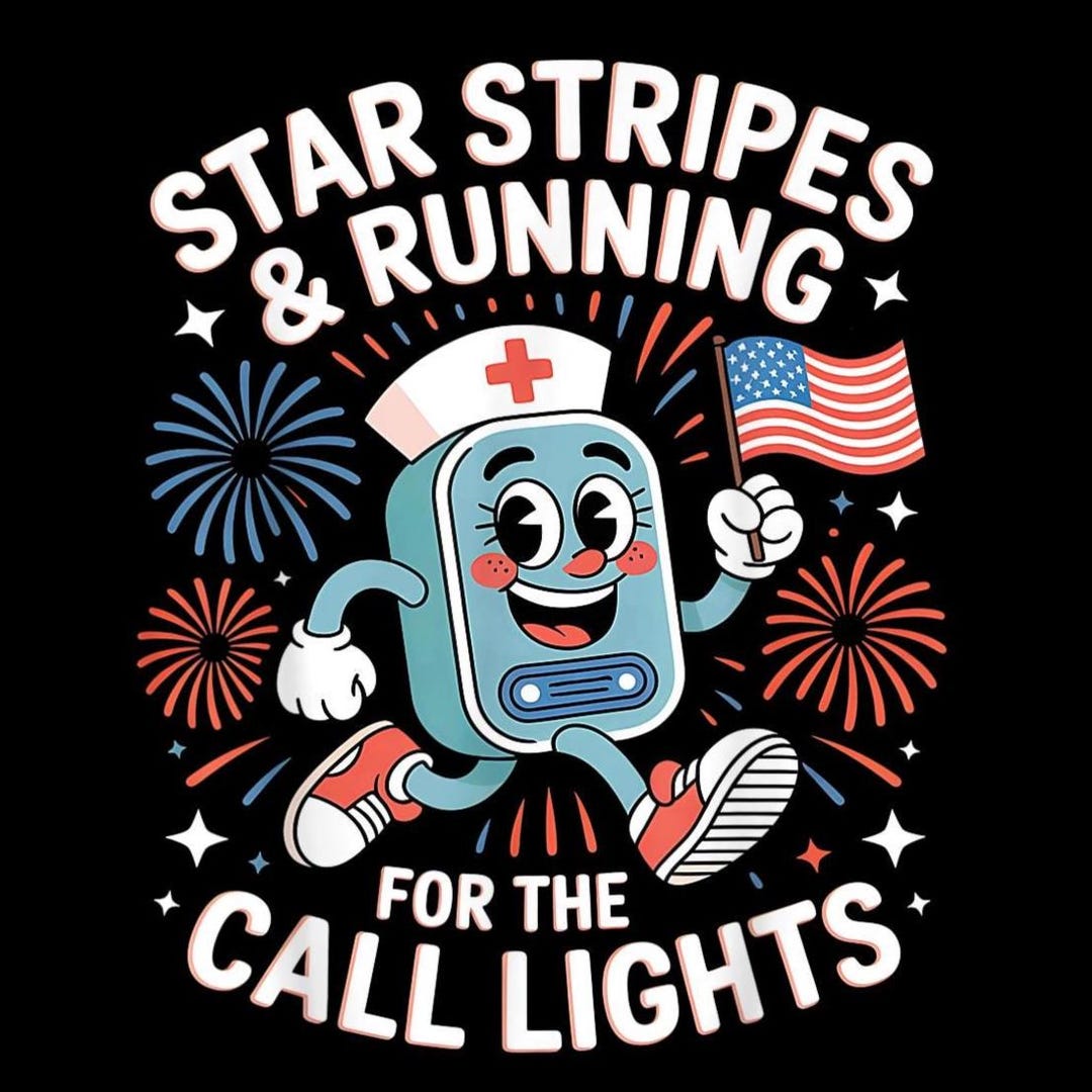 Nurse 4th of July PNG, Stars Stripes Call Lights Sublimation, Patriotic ...