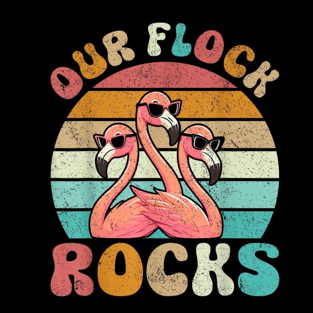 Our Flock Rocks Flamingo PNG, Funny Bird Summer Sublimation, Tropical ...