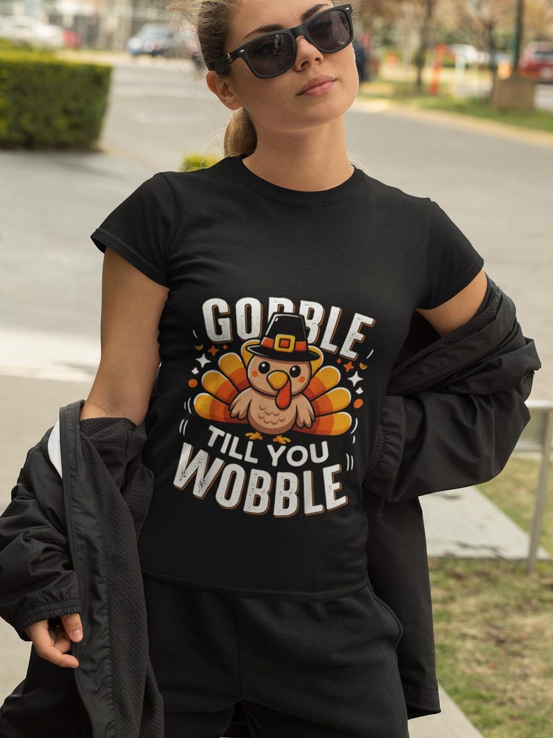 Gobble Til You Wobble PNG, Funny Thanksgiving Turkey Day Design, Retro ...