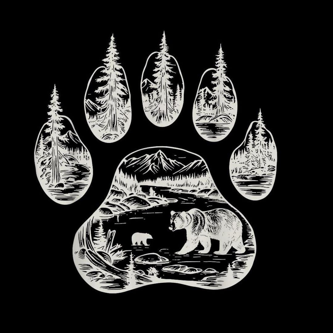 Tribal Bear Paw PNG, Native American PNG Inspired Grizzly Digital ...