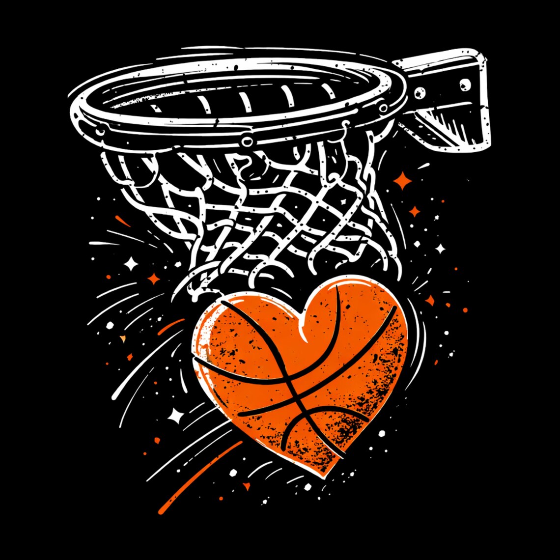 Basketball Heart Hoop PNG, Love Basketball Design, Sports Fan Graphic ...